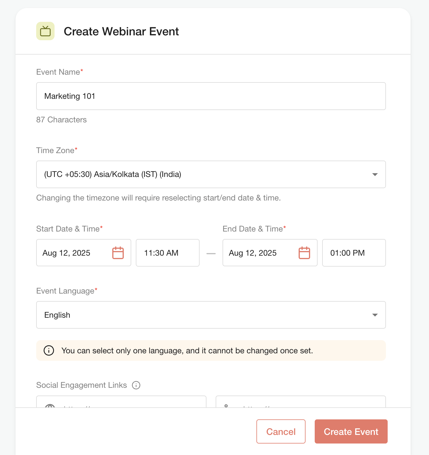 Create a webinar on Webinar+ – Solution Center