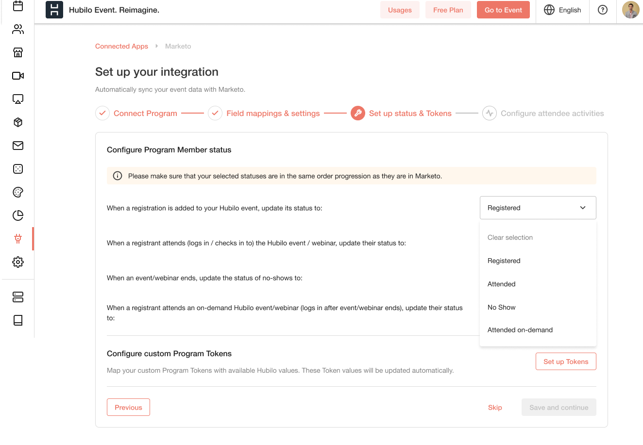 Marketo - 4. Configure Status updates and Tokens – Solution Center