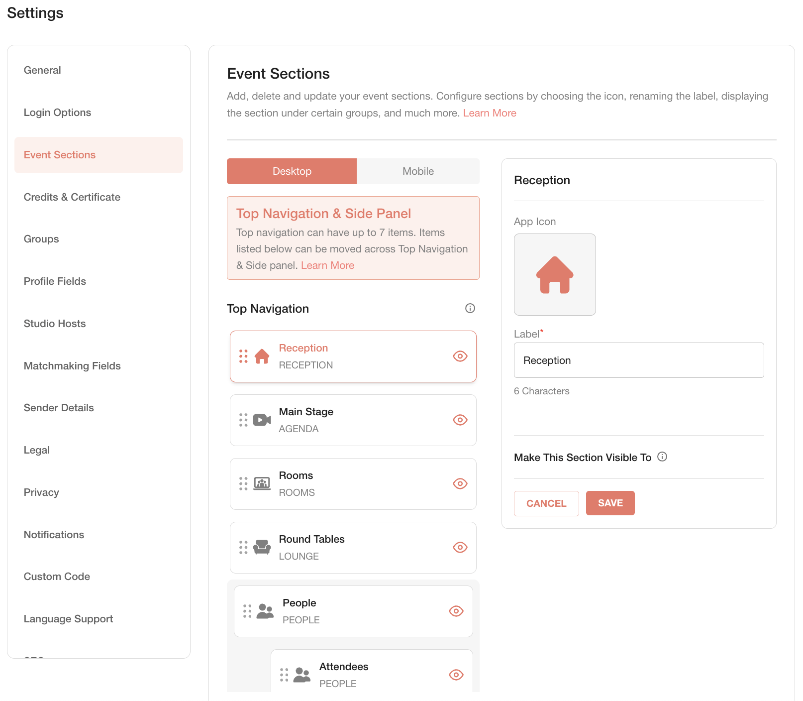 What is the event section and How to configure & set up visibility for different groups ...