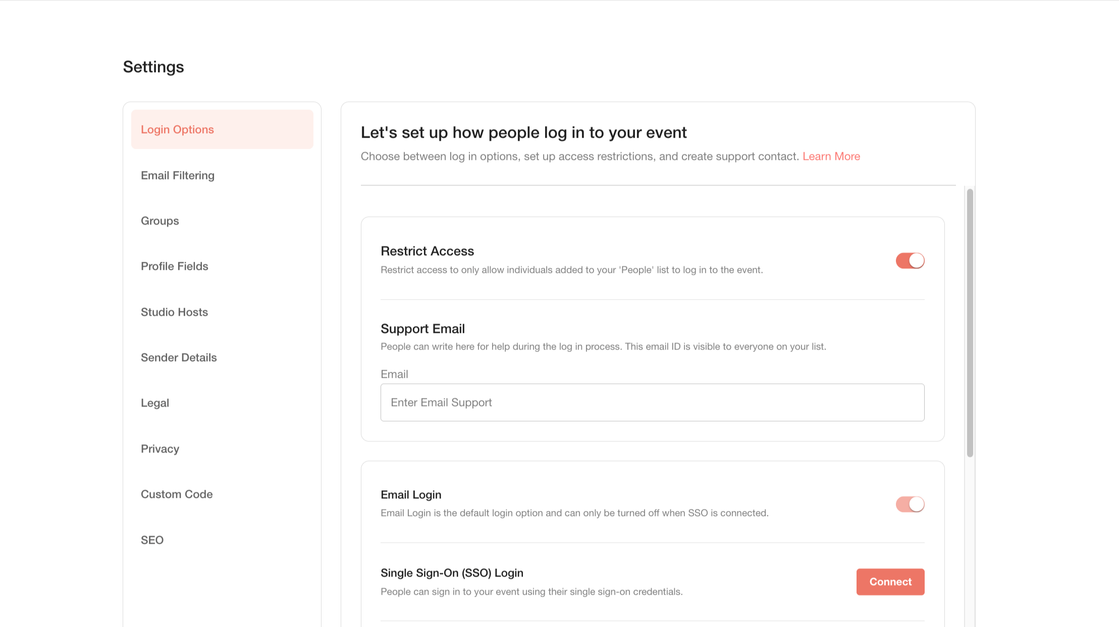 Configure Login Options for Webinars – Solution Center
